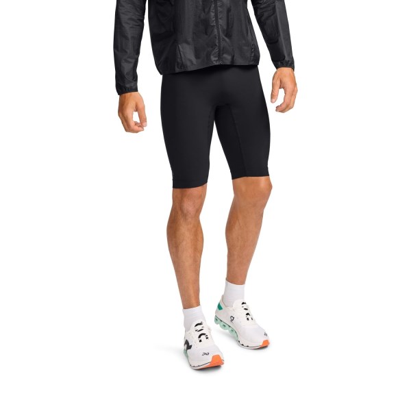 On Running Half Length Mens Race Tights - White/Black | RunDNA