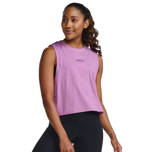 2XU Motion Womens Training Crop Tank - Mauve/Iris | RunDNA