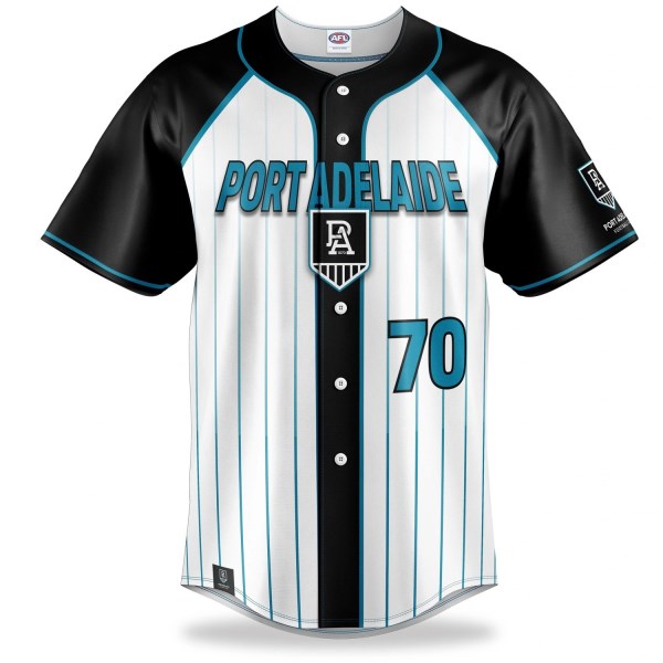 AFL Port Adelaide Mens Football Jersey - White/Black | RunDNA