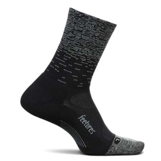 Feetures Elite Light Cushion Mini Crew Running Socks - Black/Static ...