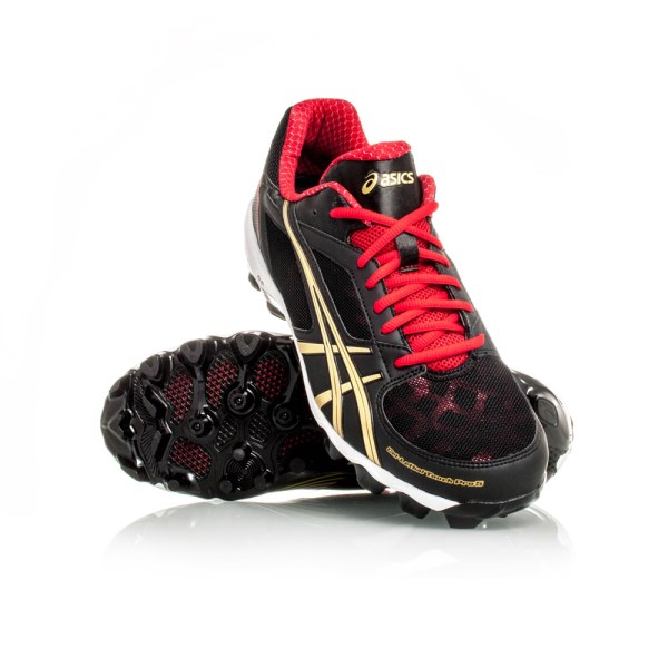 Asics Gel Lethal Touch Pro 5 - Mens Turf Shoes - Black/Gold/Red | RunDNA