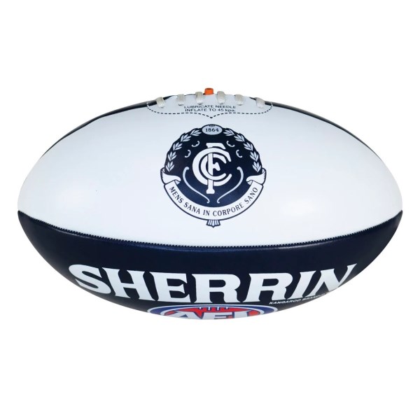 Sherrin Carlton Blues Autograph Football - Size 3 - Navy/White | RunDNA