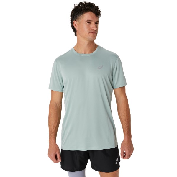Asics Silver Mens Short Sleeve Running T-Shirt - Ocean Haze | RunDNA