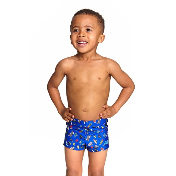 Zoggs Surfs Up Toddler Boys Hip Racer Swimming Trunk - Blue Multi | RunDNA