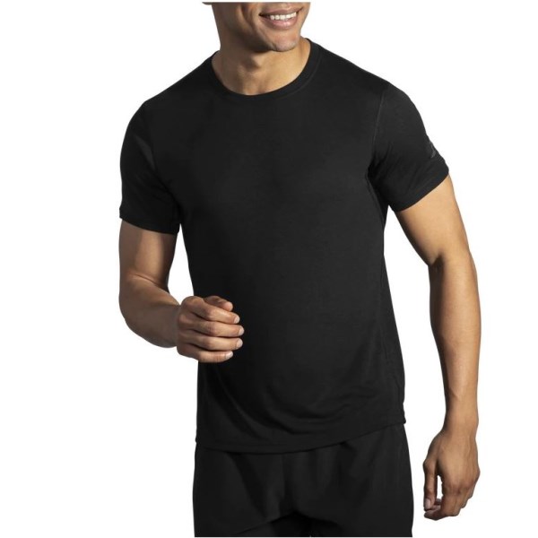 Brooks Distance Mens Short Sleeve Running Shirt - Black | RunDNA