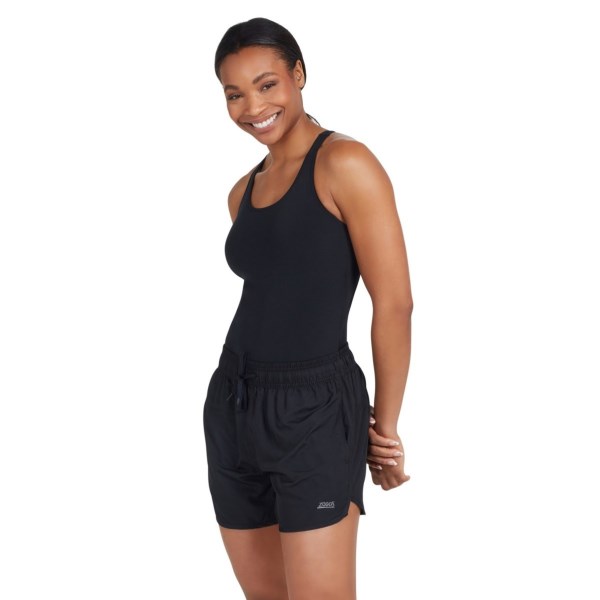 Zoggs Indie Drawstring Womens Swimming Shorts - Black | RunDNA