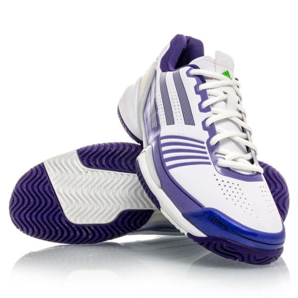 adidas Adizero Feather - Womens Tennis Shoes - White/Purple | RunDNA