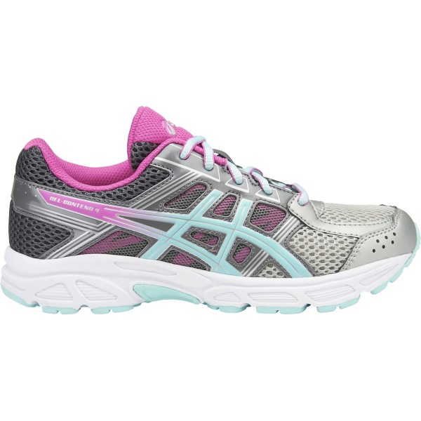 Asics Gel Contend 4 GS - Kids Girls Running Shoes - Silver/Aqua Splash ...