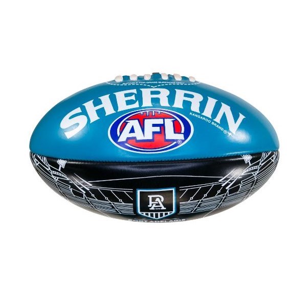 Sherrin Port Adelaide AFL Mini Football - Black/Blue | RunDNA