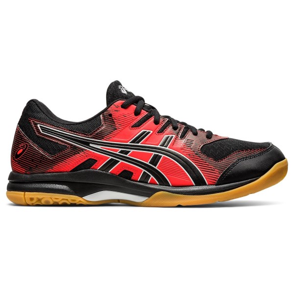Asics Gel Rocket 9 - Mens Indoor Court Shoes - Black/Fiery Red | RunDNA