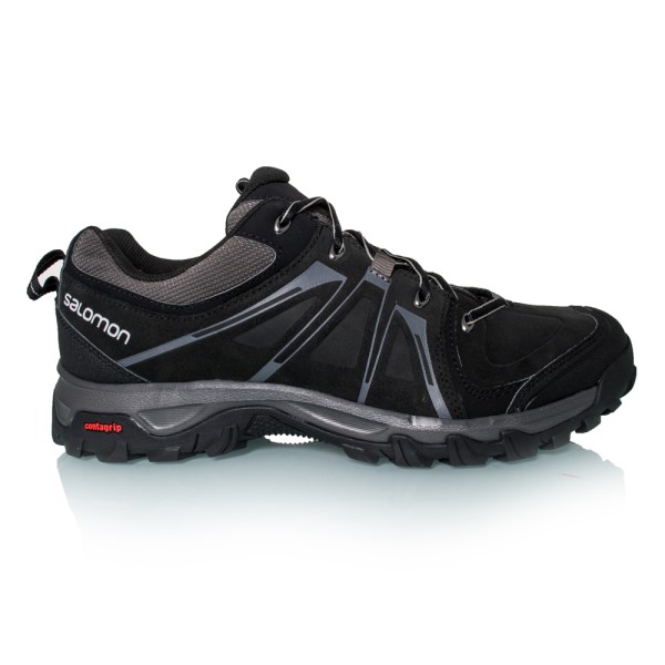 Salomon Evasion Leather - Mens Trail Walking Shoes - Black/Autobahn ...