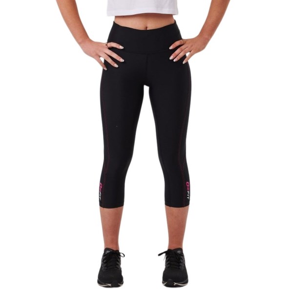 o2fit Womens High Waist Compression 3/4 Tights - Black | RunDNA