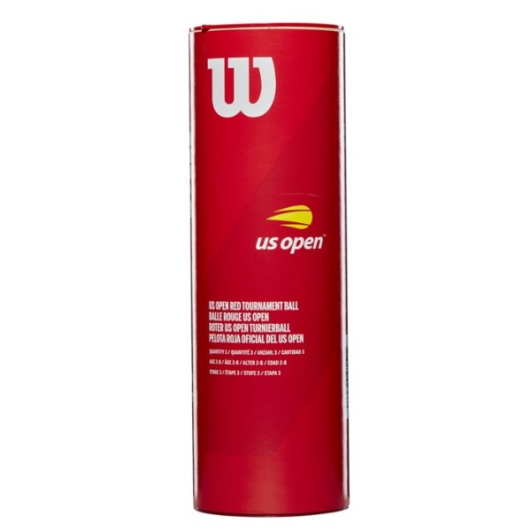 Wilson US Open Red Tournament Tennis Balls - Can of 3 - Red | RunDNA