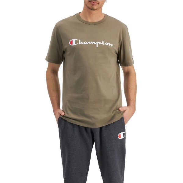 Champion Script Mens Short Sleeve T-Shirt - Canoe | RunDNA