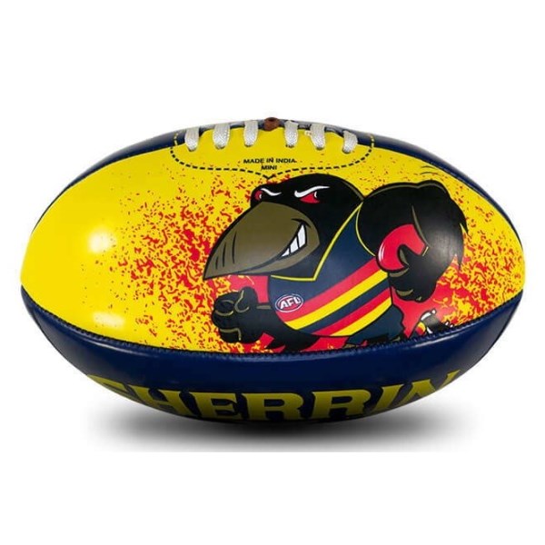 Sherrin Adelaide Crows Replica AFL Mini Football - Yellow/Navy/Red | RunDNA
