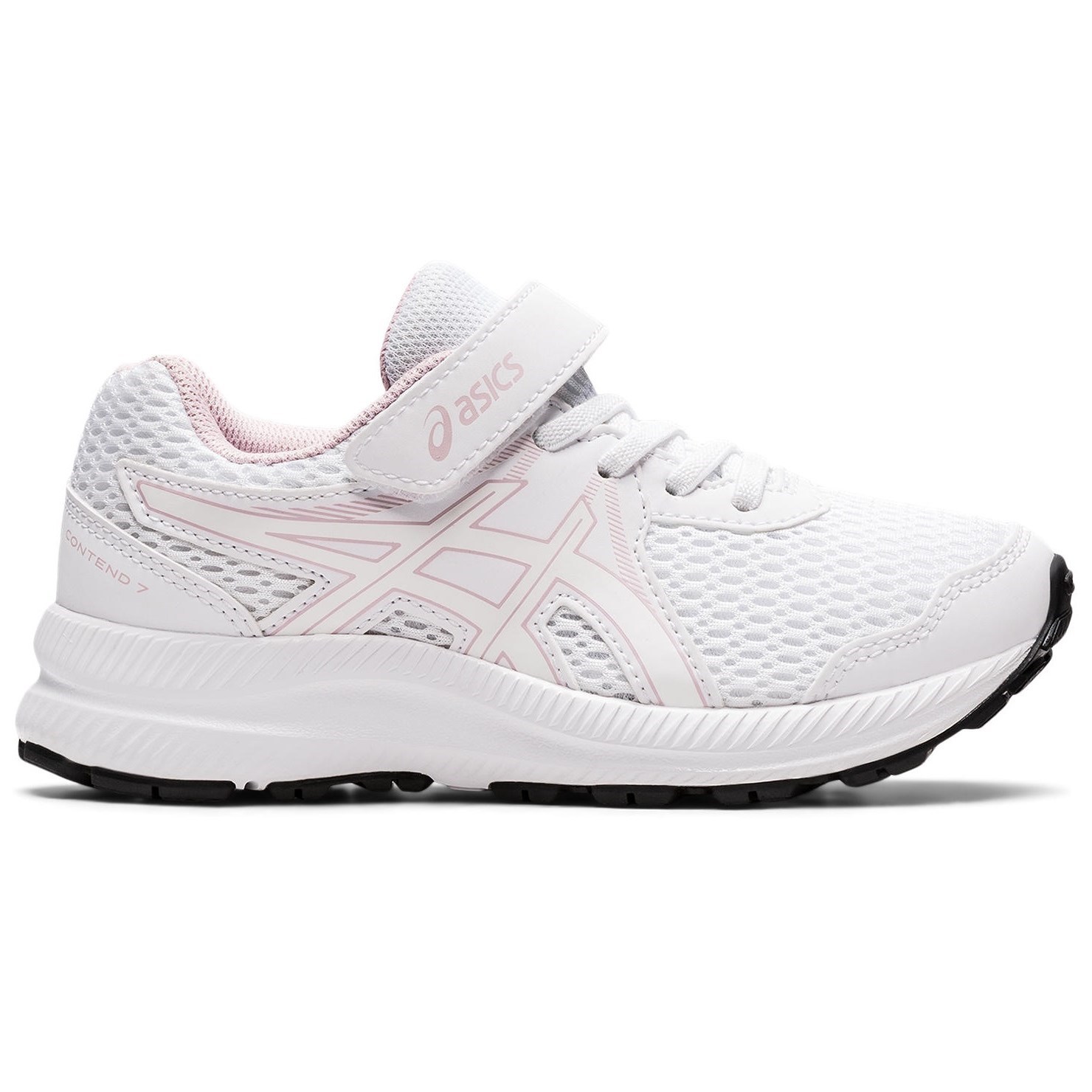 Asics Contend 7 PS - Kids Running Shoes - White/Barely Rose | RunDNA