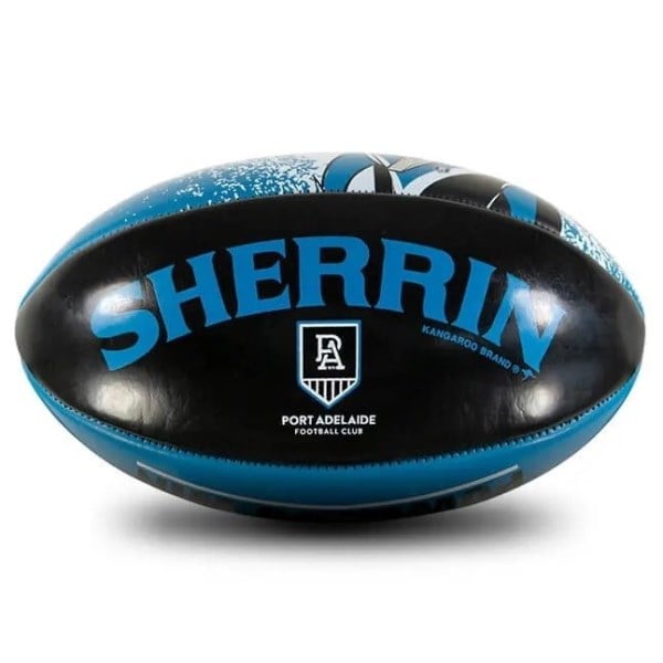 Sherrin Port Adelaide Power Replica AFL Mini Football - Blue/Black | RunDNA