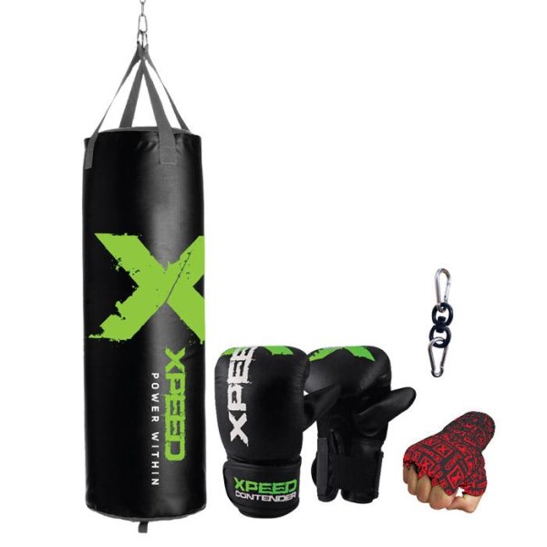 Xpeed Contender Boxing Set - Black/Green | RunDNA