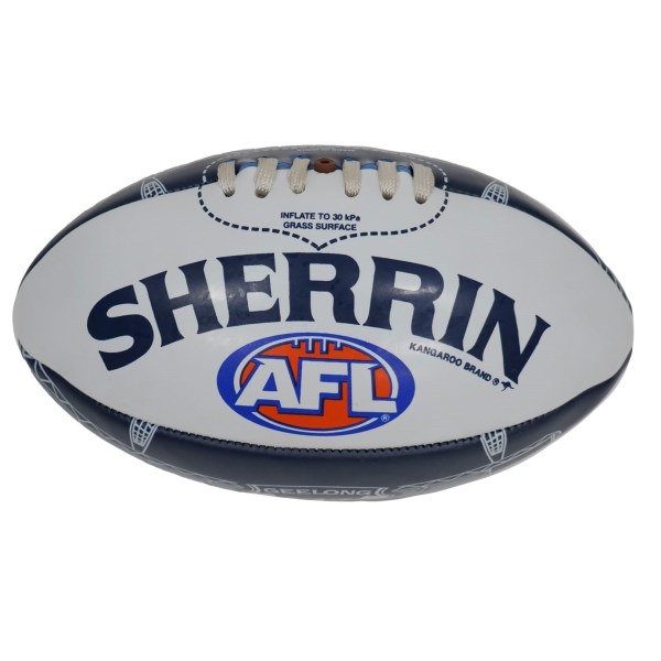 Sherrin Geelong Cats AFL Mini Football - Navy/White | RunDNA