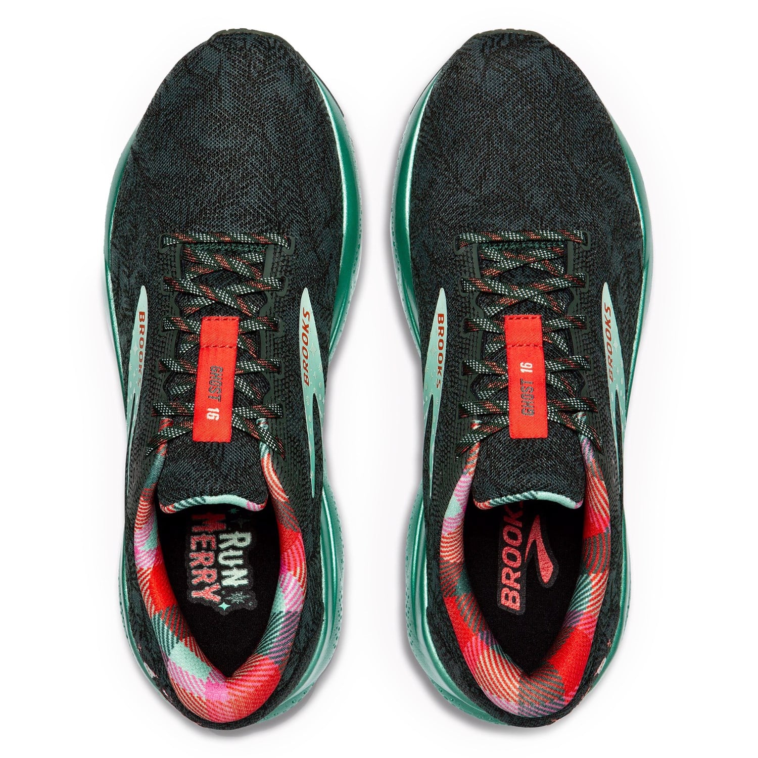 Brooks Ghost 16 Run Merry Edition - Mens Running Shoes - Posy/Sycamore ...