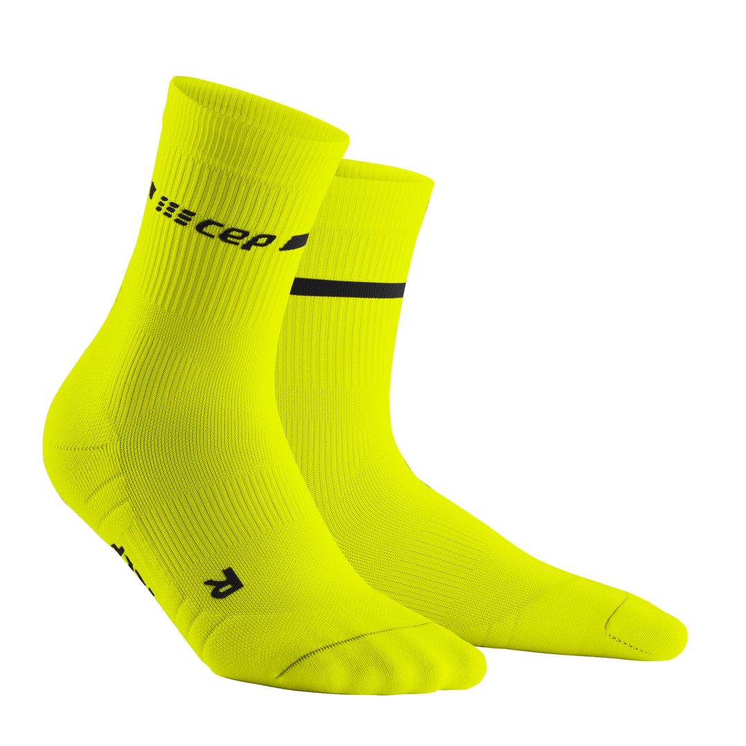 CEP Neon Mid Cut Running Socks - Yellow | RunDNA