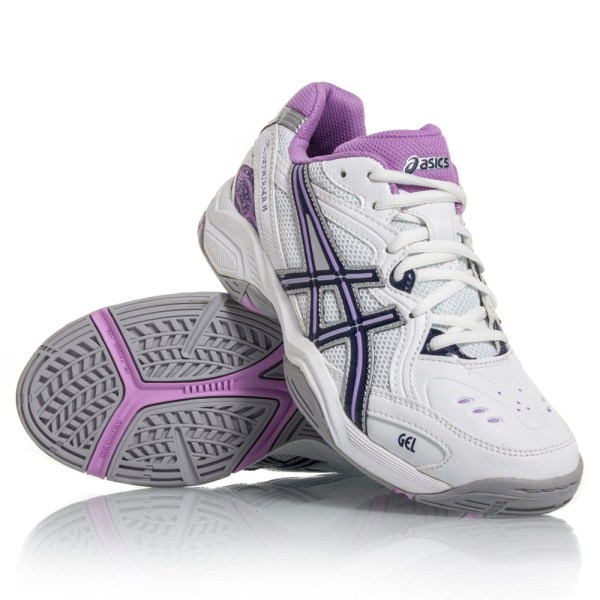 Asics Gel Netburner 15 GS - Junior Girls Netball Shoes - White/Lavender ...
