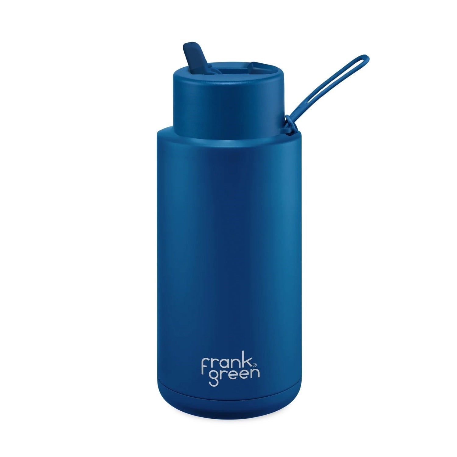 Frank Green Ceramic Reusable Straw Lid 1L Bottle - Deep Ocean | RunDNA
