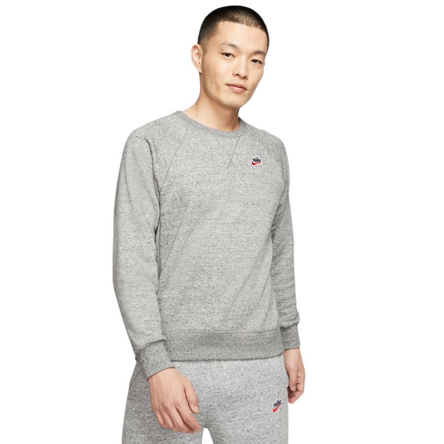 Nike Sportswear Heritage Crew Mens Sweatshirt - Anthracite/Heather | RunDNA