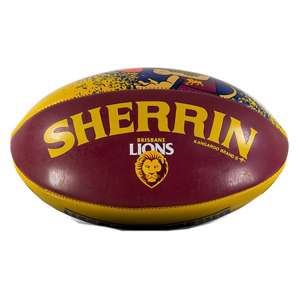 Sherrin Brisbane Lions Replica AFL Mini Football - Yellow/Blue/Red | RunDNA