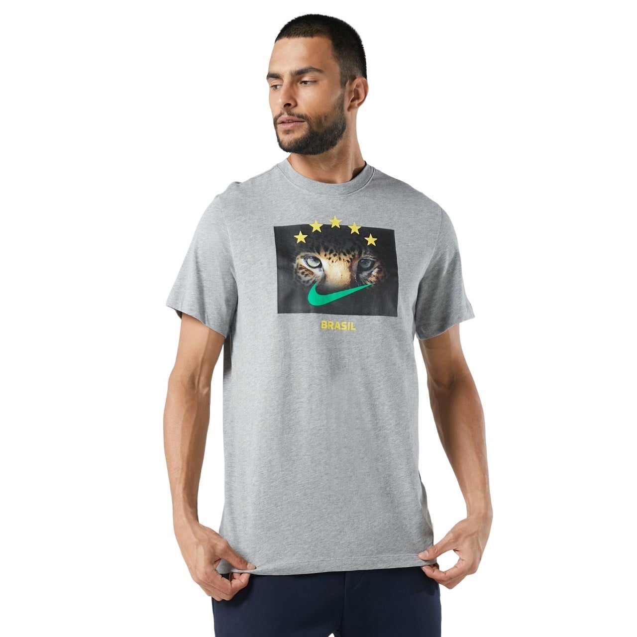 Nike Brazil Graphic Mens Soccer T-Shirt - Dark Grey Heather | RunDNA